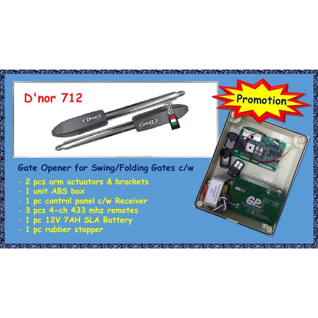 D'nor 712 Autogate Swing/Folding Arm Gate System Dnor FULL SET | Shopee ...
