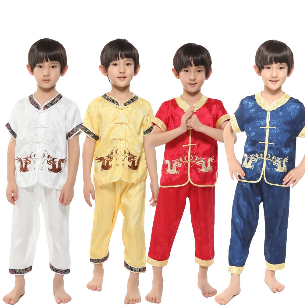 Baby Boys Traditional CNY Shirt Set Chinese Clothes Kids Cheongsam ...