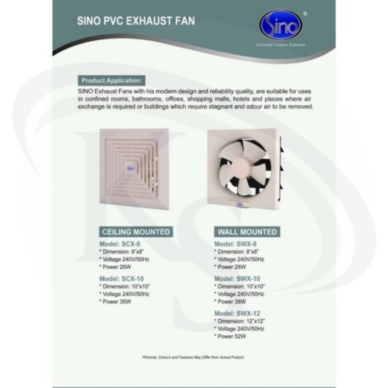 SINO WALL/CEILING EXHAUST FAN 8’ 10’ 12’ | Shopee Malaysia
