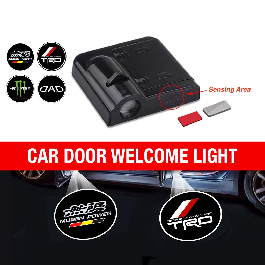 2PCS [MODIFIED LOGO] Car Door Wireless Welcome Light Magnet Sensor TRD ...
