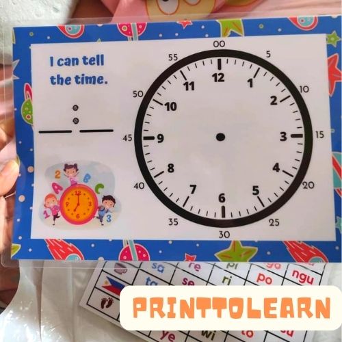 I can tell the time laminated chart - educational charts for kids with ...