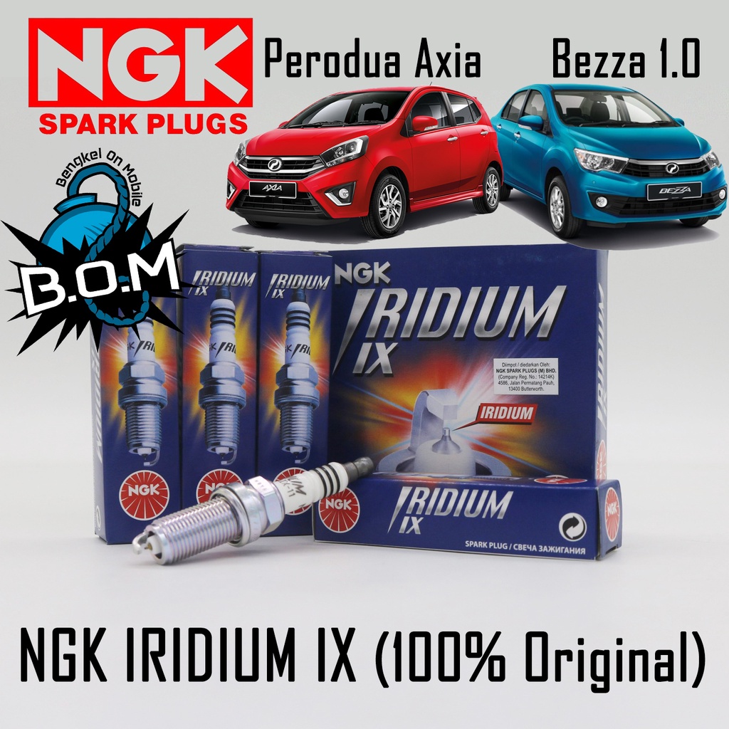 Iridium Spark Plug for Perodua Axia 1.0, Bezza 1.0 (1set=3pcs) | Shopee ...