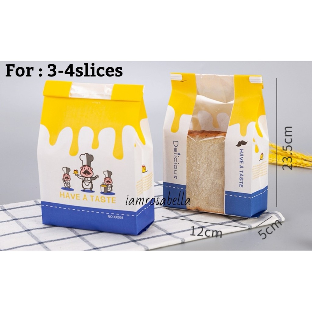 (5pcs/set) Toast Bag / Bread Bag /Bekas Roti Plastik Transparent Window ...