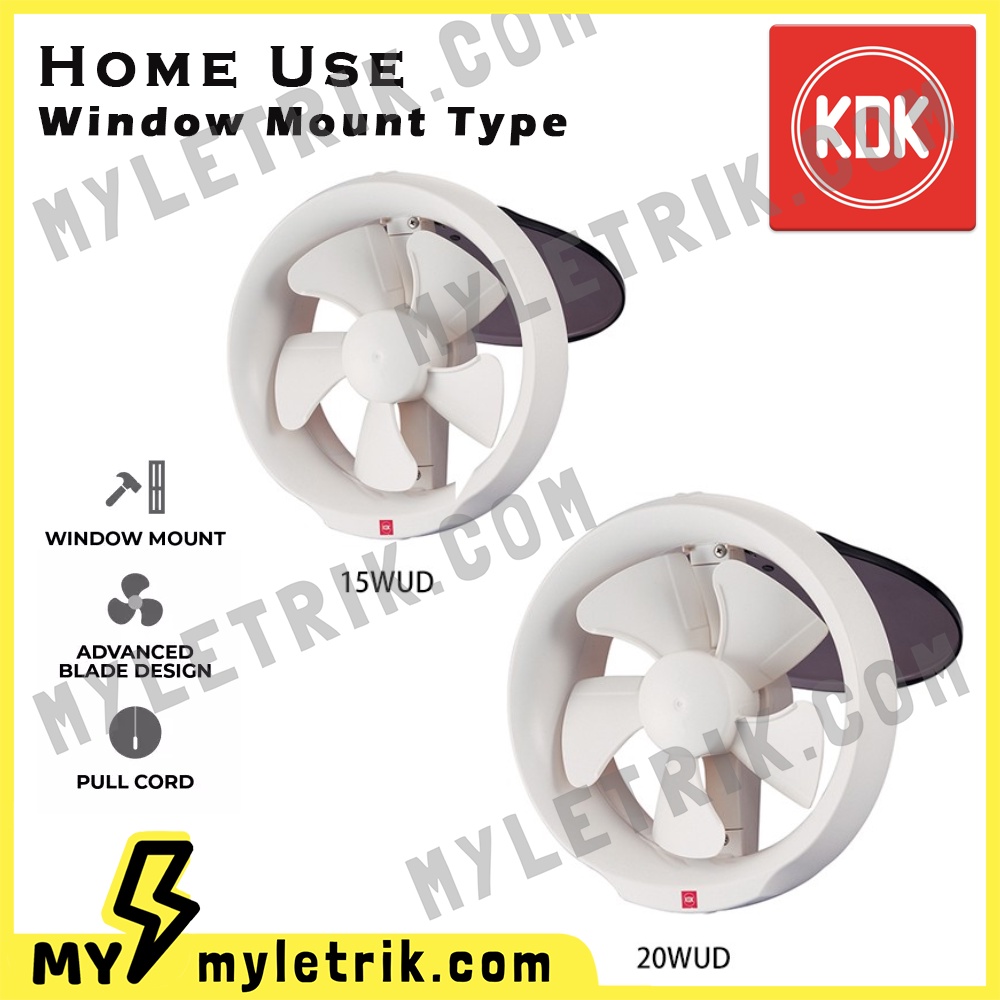 KDK Window Mounted Ventilating Fan / Exhaust Fan 15WUD (15CM 6" Inch ...