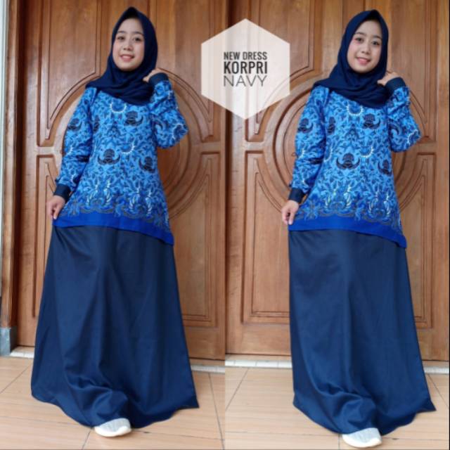 Pgri work uniform Gamis, suit model | Shopee Malaysia