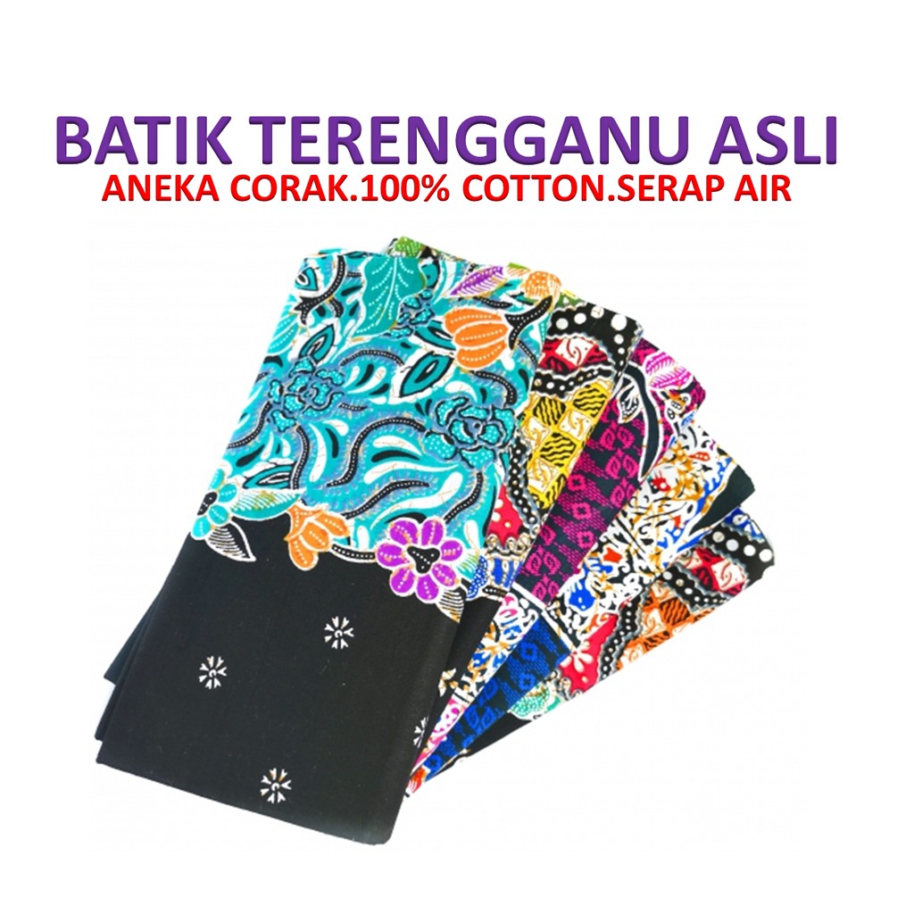 Batik Terengganu Asli Kain Sarung 100% ASLI COTTON +SERAP AIR+ ADA COP ...
