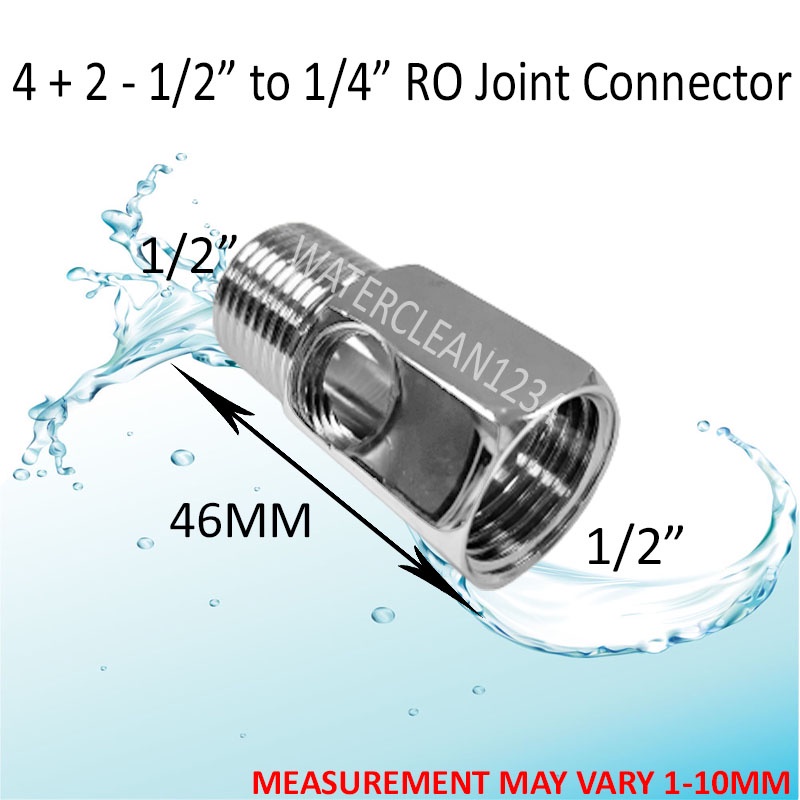 [ 1/2" + 1/4" SET ] 4+2 RO Joint Ball Valve RO Joint Connector For ...