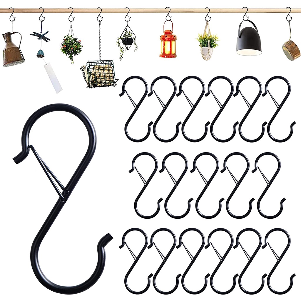 1/5/10Pcs S Shaped Hook with Windproof Buckle Durable Multifunctional ...