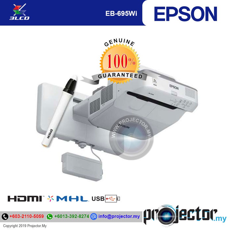 Epson EB-695Wi Ultra-Short Throw Interactive 3LCD Projector | Shopee ...