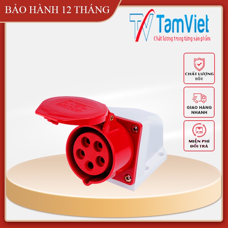 Fixed industrial power outlet, 3-phase 5-pin 380V industrial outlet ...