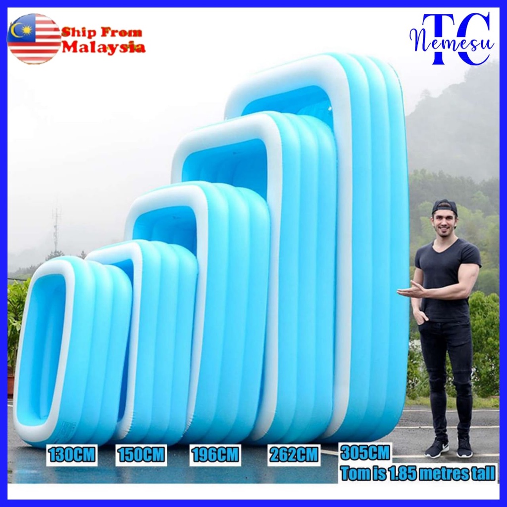 KOLAM MANDI BLUE WHITE / SWIMMING POOL / KOLAM RENANG 3 LAYER MURAH ...