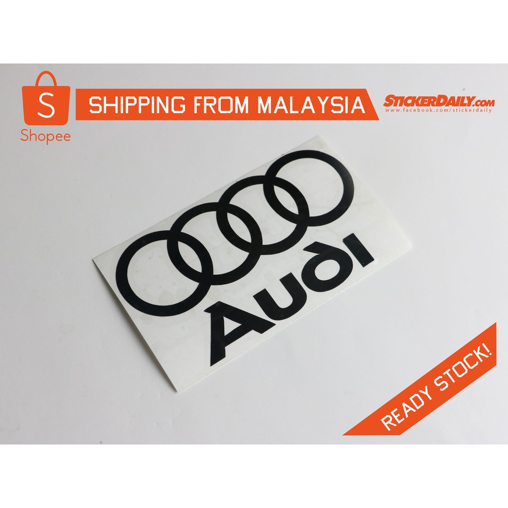 Audi Logo Cut Out Sticker Vinyl | Shopee Malaysia