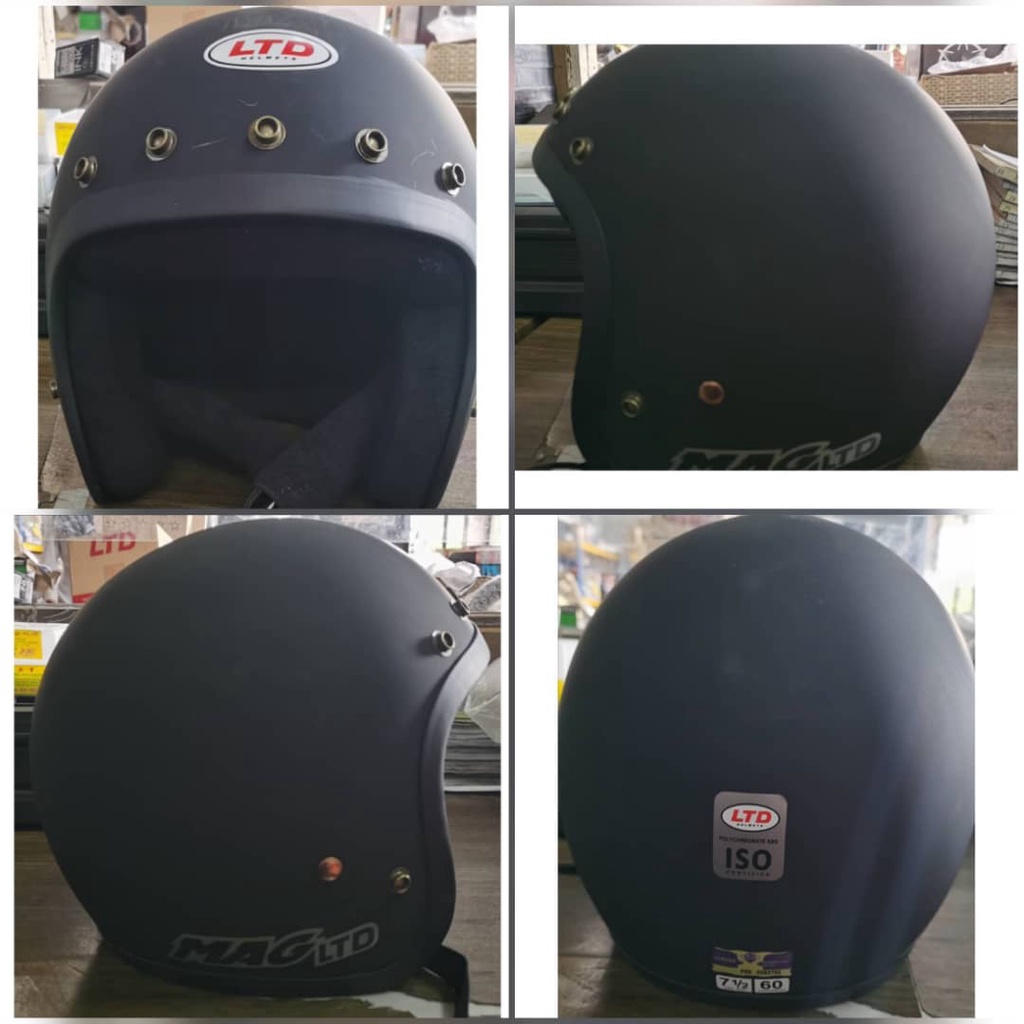 LTD MAG HELMET 5 BUTTON ( MATT BLACK / PEARL / BLACK ) | Shopee Malaysia