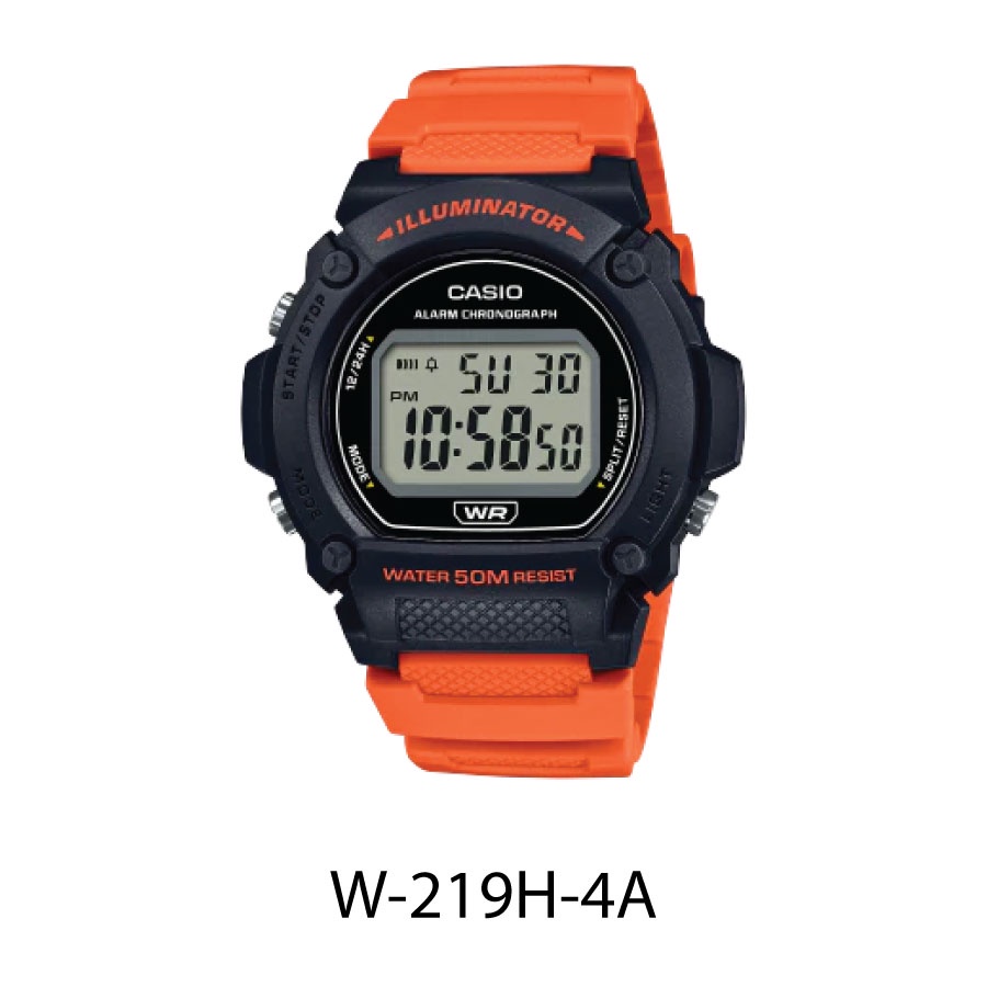 CASIO W-219H MEN DIGITAL QUARTZ YOUTH TIMEPIECES DATE DAY RESIN STRAP ...