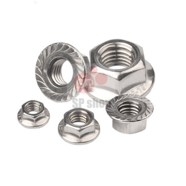 Hex Nut Stainless Steel 304 Hex Flange Nut With Serration DIN6923 M3 to M12 Electronics ...