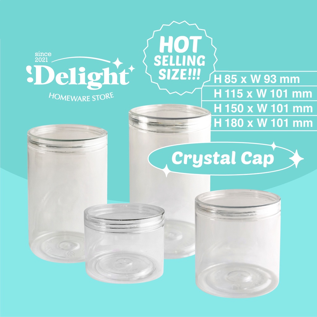 [Crystal Cap plastic container] PET jar bottle plastic container ...