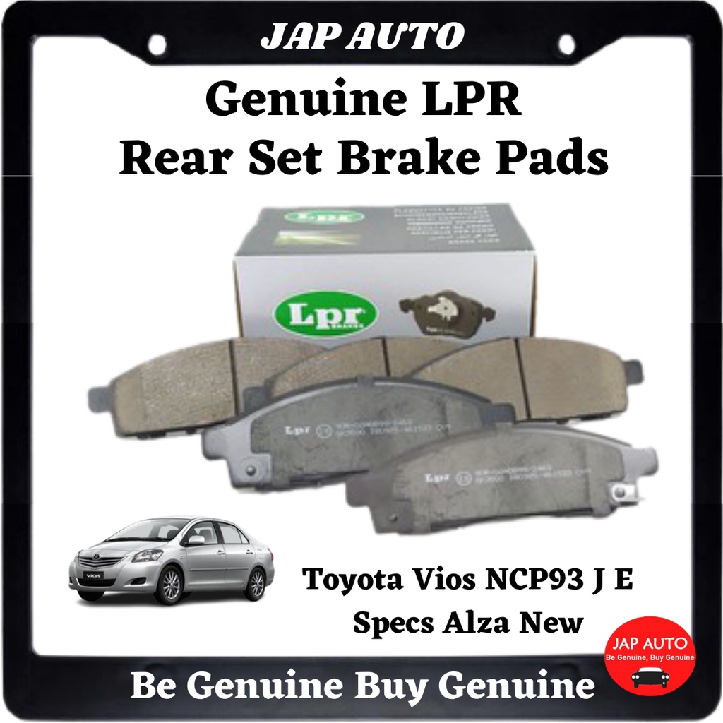 Toyota Vios NCP93 J E Specs Alza New - Genuine LPR Front Set Brake Pads ...