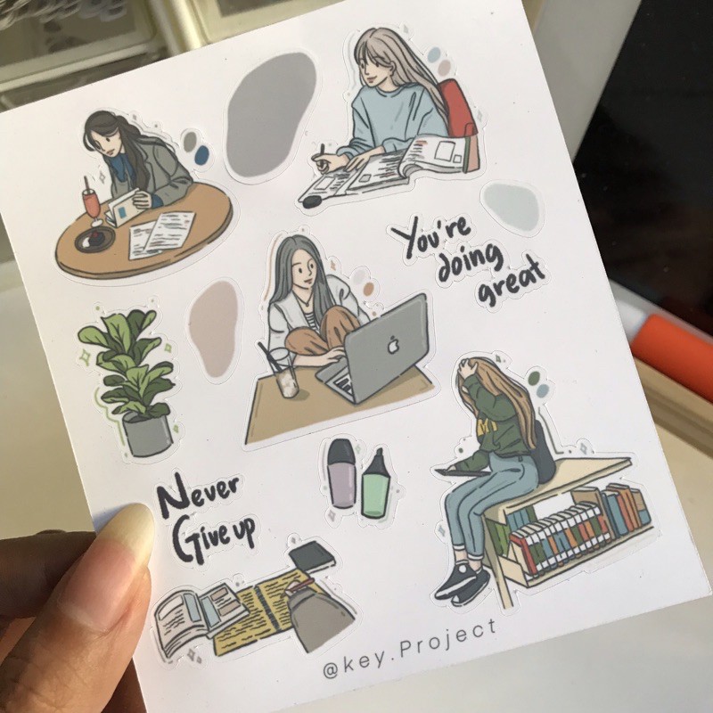 Korean sticker set/ aesthetic sticker/ study sticker/ Journal sticker ...