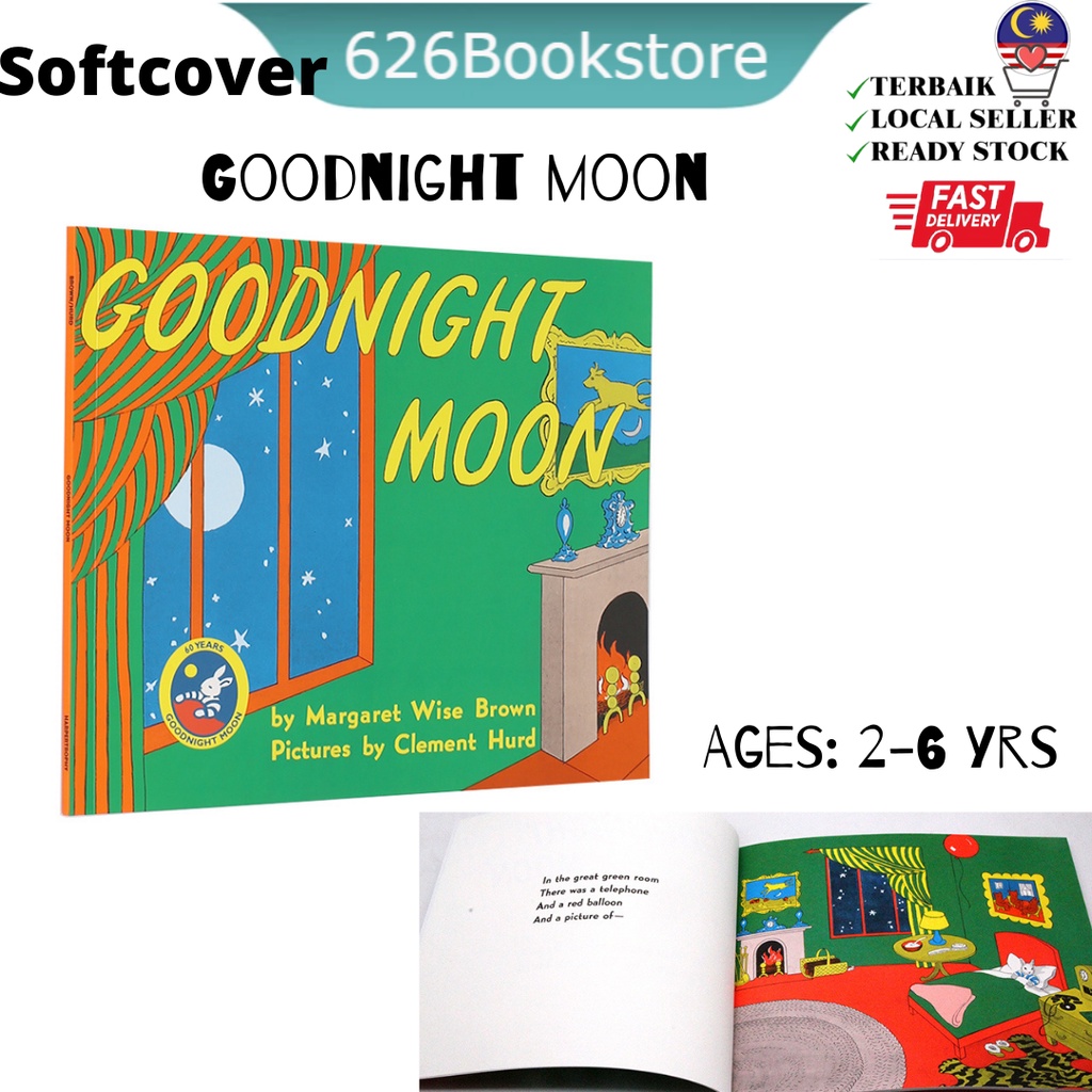 [626Book] Goodnight Moon Softcover book A4 Size Bedtime Storybook ...