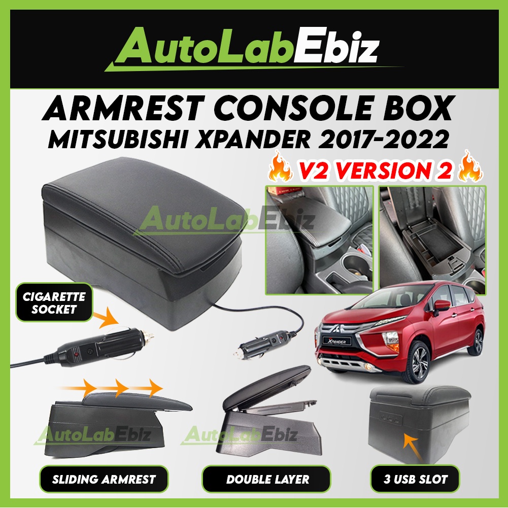 🔥Version 2🔥 V2 Mitsubishi XPANDER Centre Console Box PVC Armrest Double ...