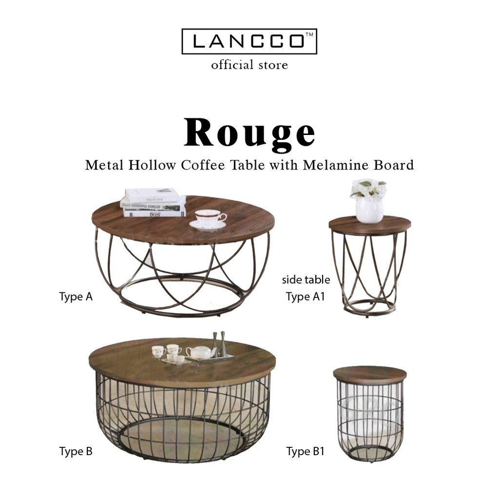 LANCCO Rouge Metal Hollow Coffee Table & Side Table Industry Design Masculyn Design The Loft ...