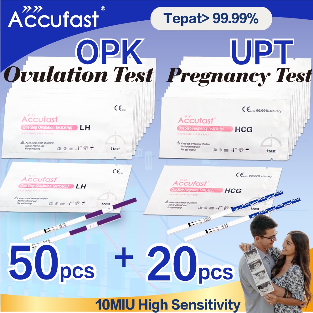 ACCUFAST 50Pcs OPK Ovulation Test Strip + 20Pcs UPT Pregnancy Test ...