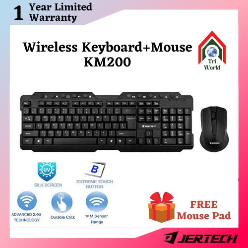 EASYPOS Jertech 2.4G Wireless Gaming Waterproof Keyboard & Mouse Combo FOC Mousepad KM200 键盘 滑鼠 ...