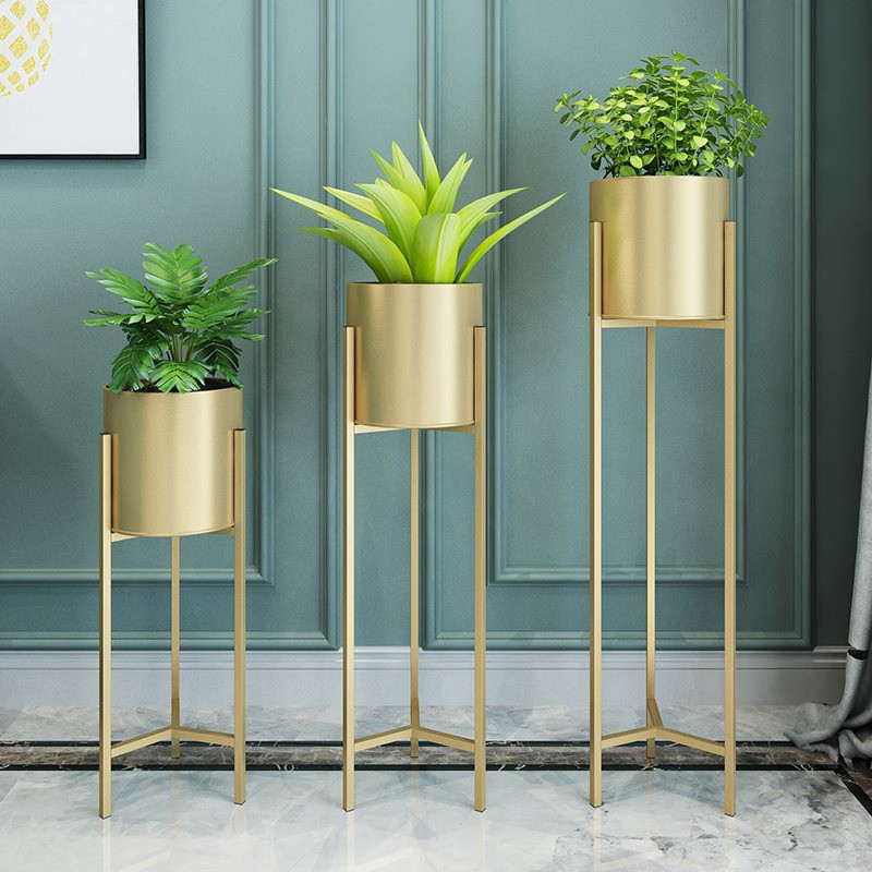 Golden Flower Pot/Flower Pot/Pasu Bunga/Standing Vase/Flower pot stand ...