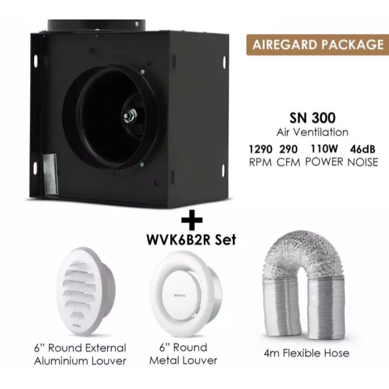 Airegard Ventilation SNS-300 Super Quiet/ Strong and Powerful/ 5 Years Warranty | Shopee Malaysia