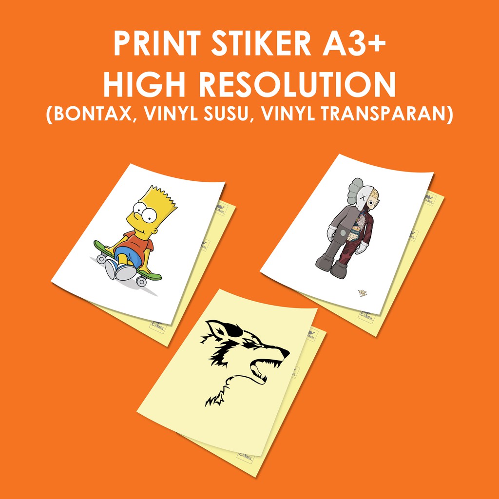 Print STICKER HIGH RESOLUTION Size A3+ II Vinyl Milk/Transparent II ...