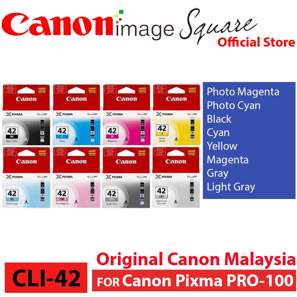 Canon Original Ink Cartridges CLI-42 cli 42 cli42 (BK/C/Y/M/PM/PC/GY ...