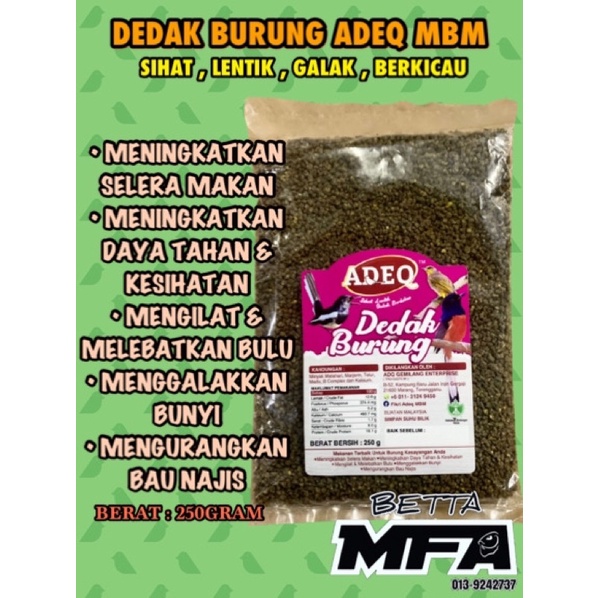 DEDAK BURUNG ADEQ MBM - SAIZ PALLET (HALUS DAN KASAR) MURAI KAMPUNG ...