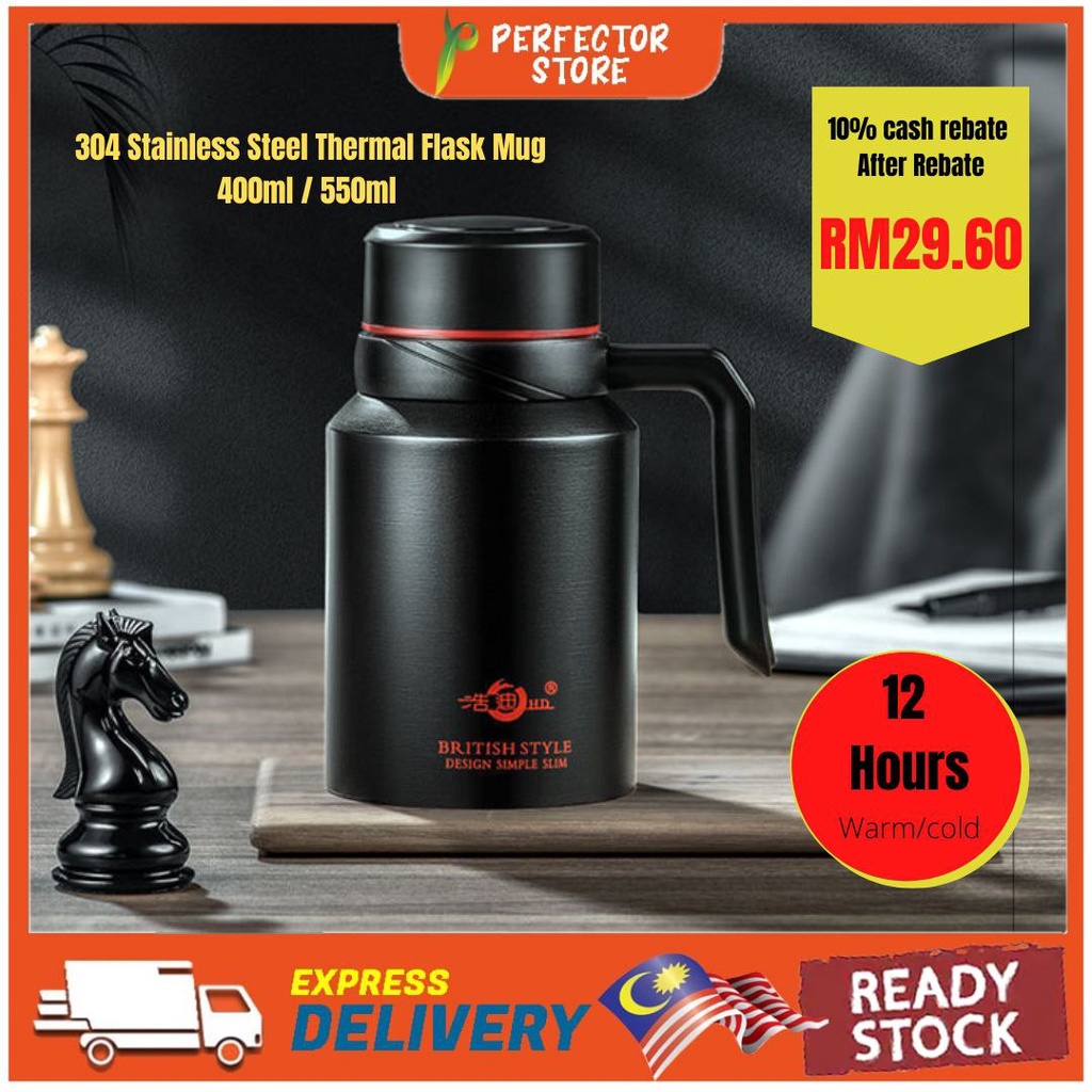 🇲🇾🔥[READY STOCK]🔥400ml/550ml Stainless Steel Vacuum Thermal Flask ...