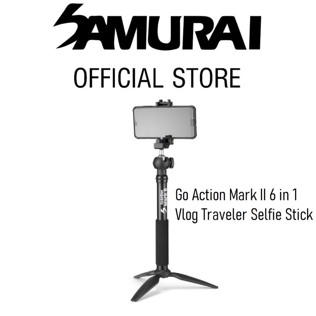 Samurai Go Action Mark II 6 in 1 Vlog Traveler Selfie Stick | Shopee ...