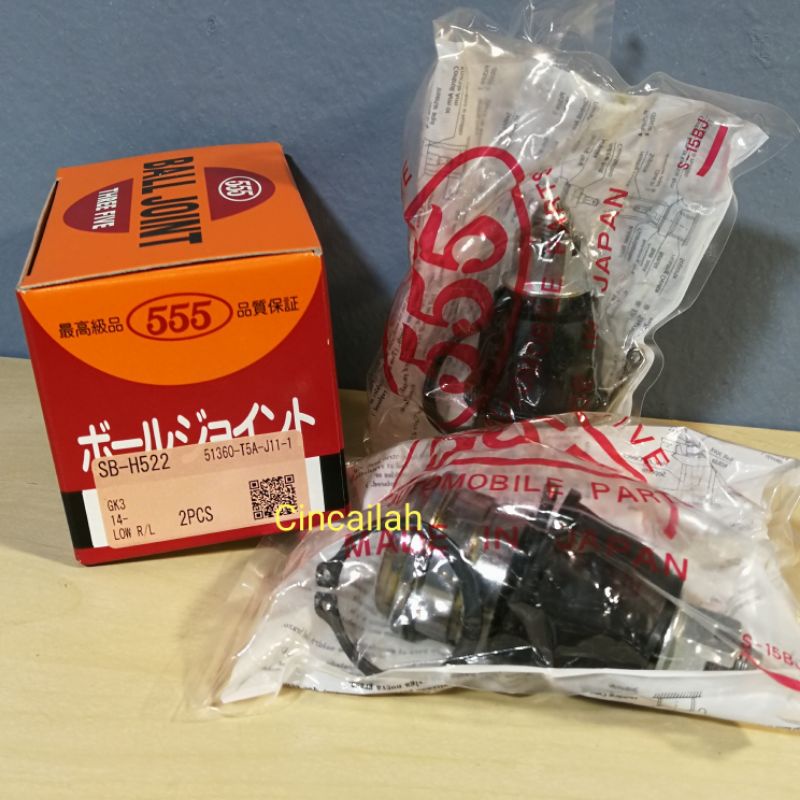 555 Ball Joint Honda City GM6 T9A Jazz GK Three Five Japan SB-H522 ...