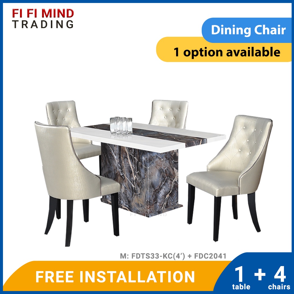 Marie Marble Dining Set/ Marble Dining Table/ Meja Makan 6 Kerusi/ Meja ...