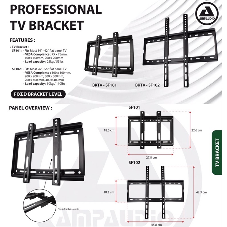 Universal LED / LCD / Plasma TV Wall Mount Fixed Bracket TV Bracket ...