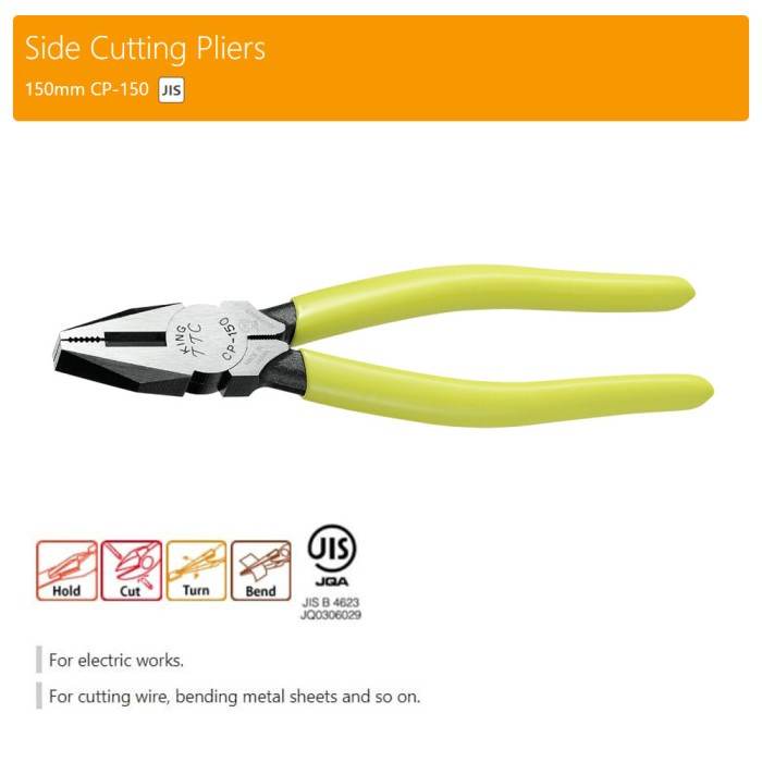 Pliers - 5 Inch Combination Pliers - King Ttc - Cp-150 - Made In Japan | Shopee Malaysia