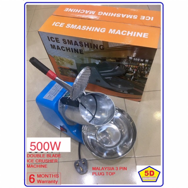 500W Double Blade Ice Crusher Shaving / Ais Kacang Machine | Shopee ...