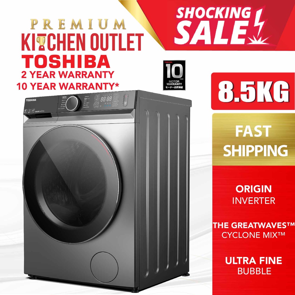 Toshiba 10.5KG Front Load Origin Inverter Washer TW-BK115GF4M(SK) | 9.5KG TW-BK105GF4M(SK) | 8 ...