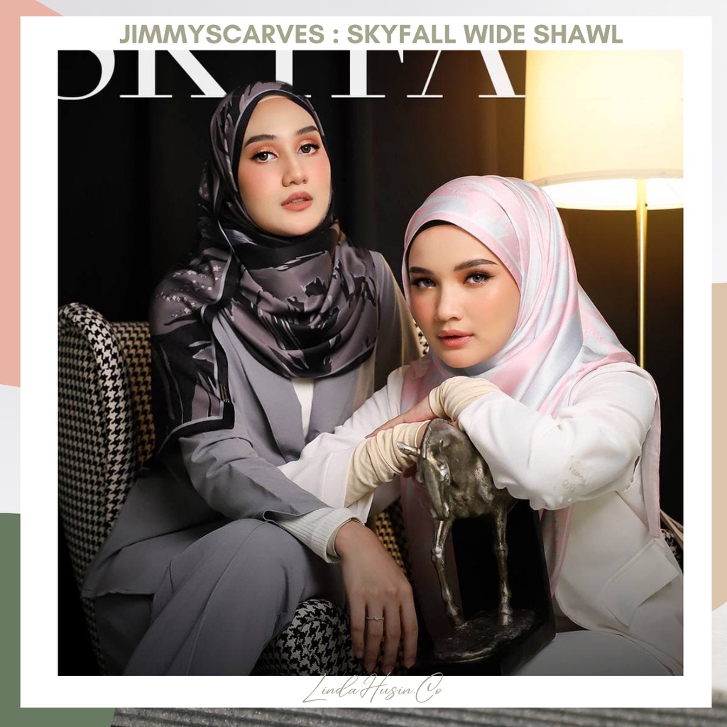 Jimmy Scarves : Skyfall Wide Satin Shawl ( 2.0 meter x 0.7 meter ) | Shopee Malaysia