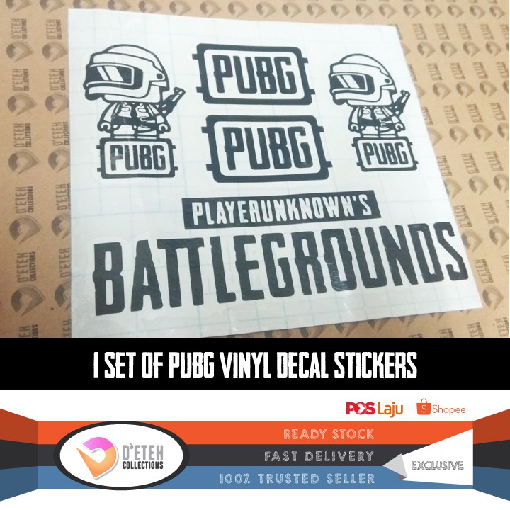 Set Of PUBG Playerunknowns Battlegrounds Vinyl Decal Stickers (Die-Cut ...