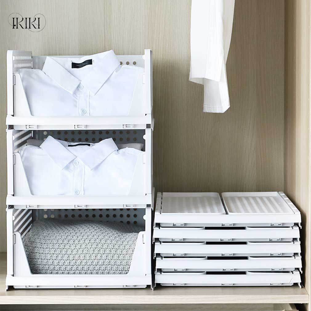 IKIKI Classy Wardrobe Clothes Stackable Layered Partition Drawer ...
