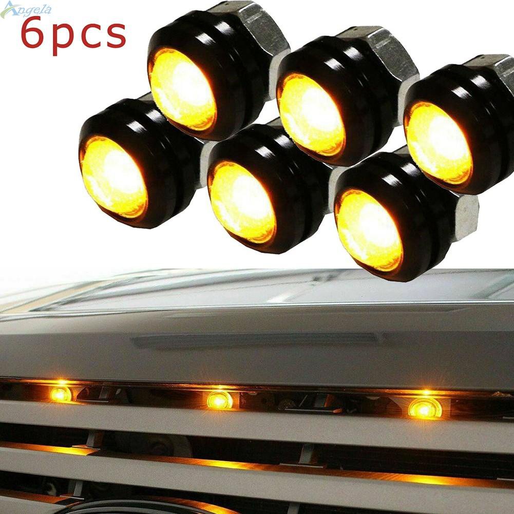 6pcs LED Car Light Front Grille Bumper Grill Hood Amber LED Lights For ...