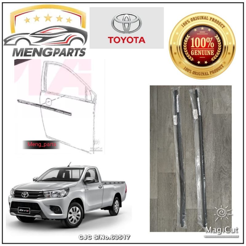 💯 ORIGINAL TOYOTA HILUX REVO GUN122 (2 DOOR) DOOR GLASS MOULDING (BLACK ...