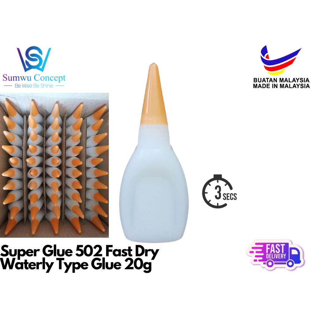 [PC]Super Glue 502 Fast Dry Waterly Type Glue (3 Second Glue)/Gum Cepat ...