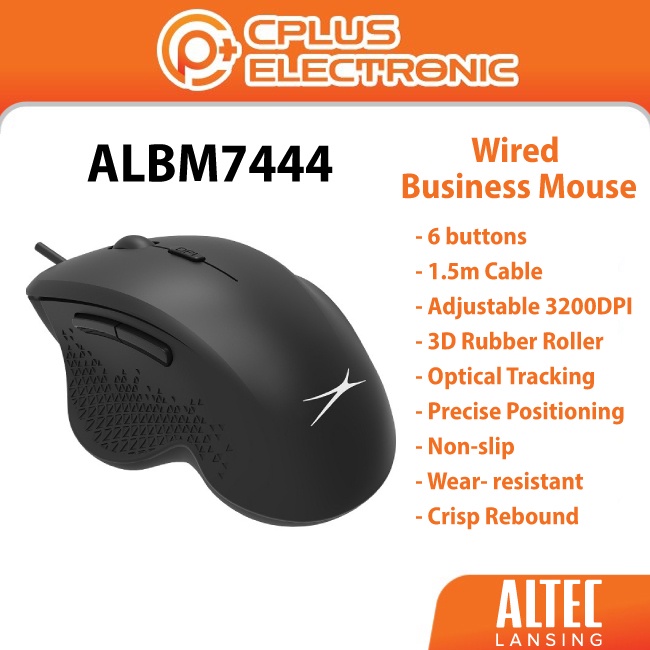 Altec Lansing ALBM7444 Wired Mouse | Mice 3200DPI 6 Button 1.5m Cable ...