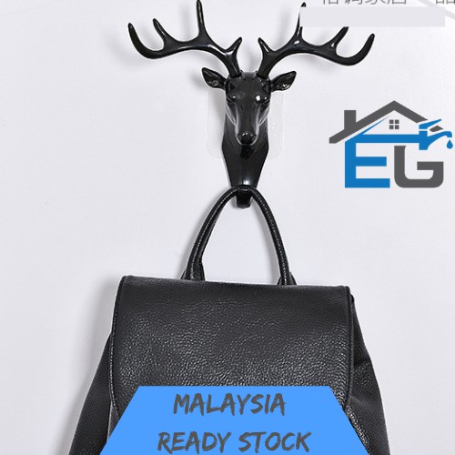 Deer Head Seamless Hook Wall Mounted Hook Antlers Hook Nordic Deer Hook ...