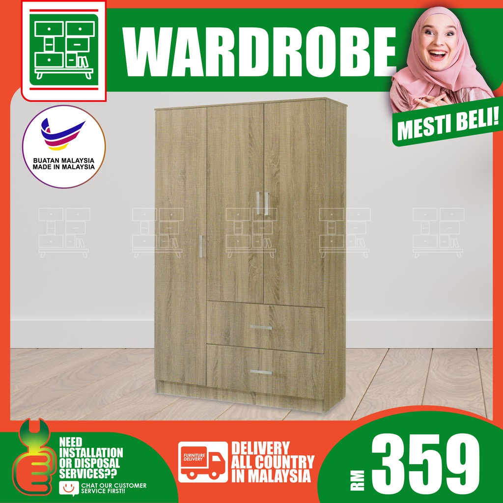 4 Feet Swing Door Wardrobe / Wardrobe with Large hanging space / Almari ...