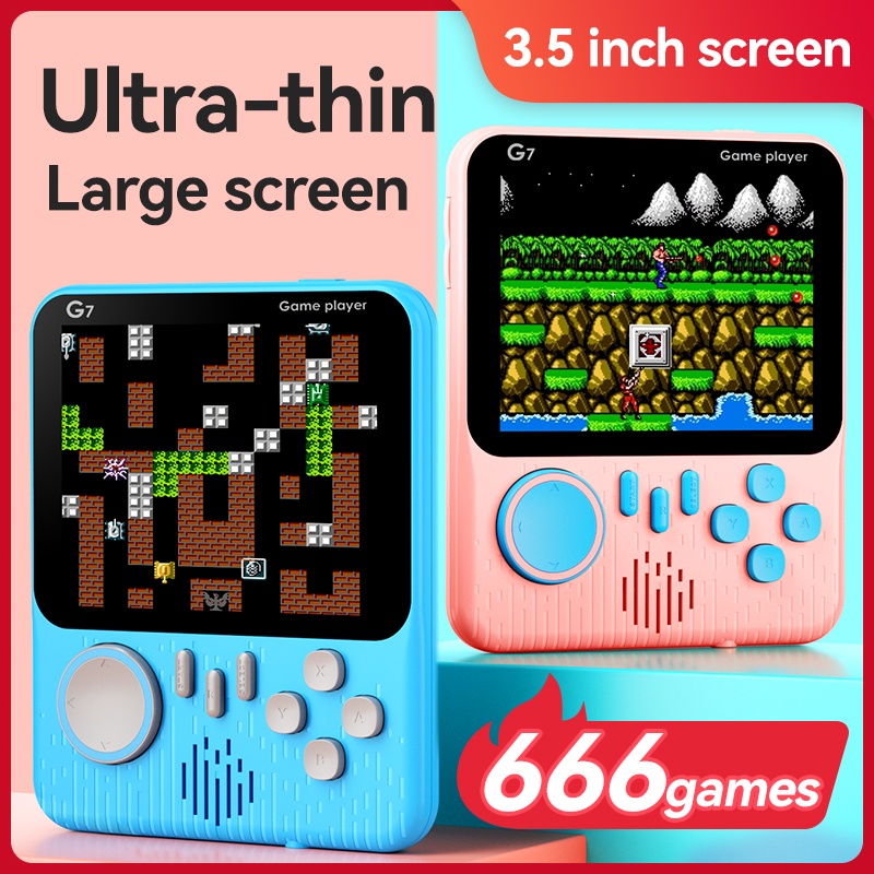 2022 2 player ultra thin classic retro mini portable 3.5 inch 666 game ...